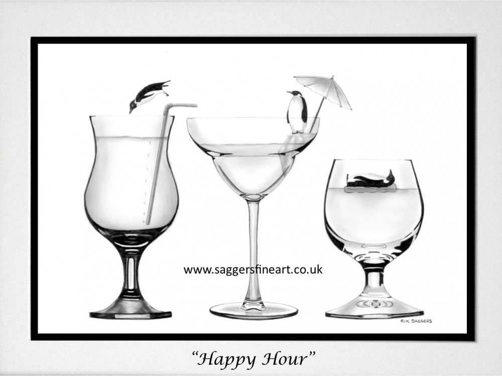Happy Hour -Original Drawing - Ipswich Artist Rik Saggers | Saggers ...