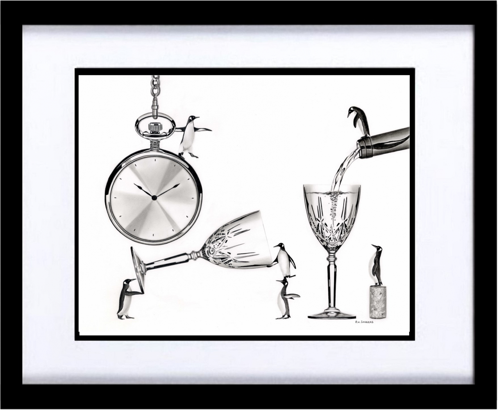 Time for another wine - Ipswich Artist Rik Saggers | Saggers Fine Art